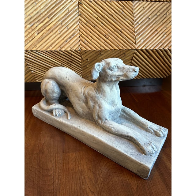 Vintage 1980’s Art Deco Revival Plaster Sculpture of Reclining Dog ...