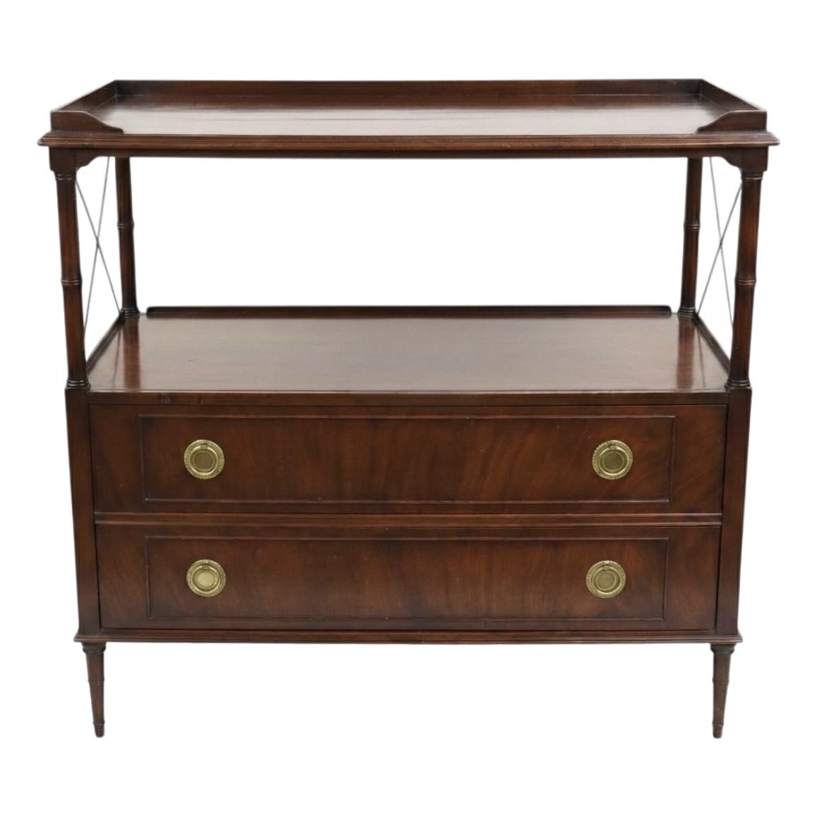 Mid-Century Regency Style Mahogany & Brass Server / Etagere / Cabinet ...