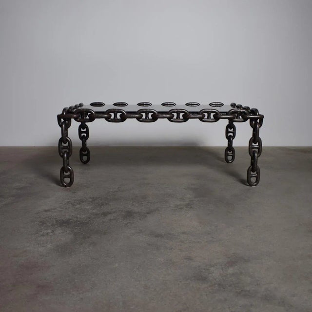 Artisan Industrial Chain Link Iron Coffee Table, Belgium, 1970s | Chairish