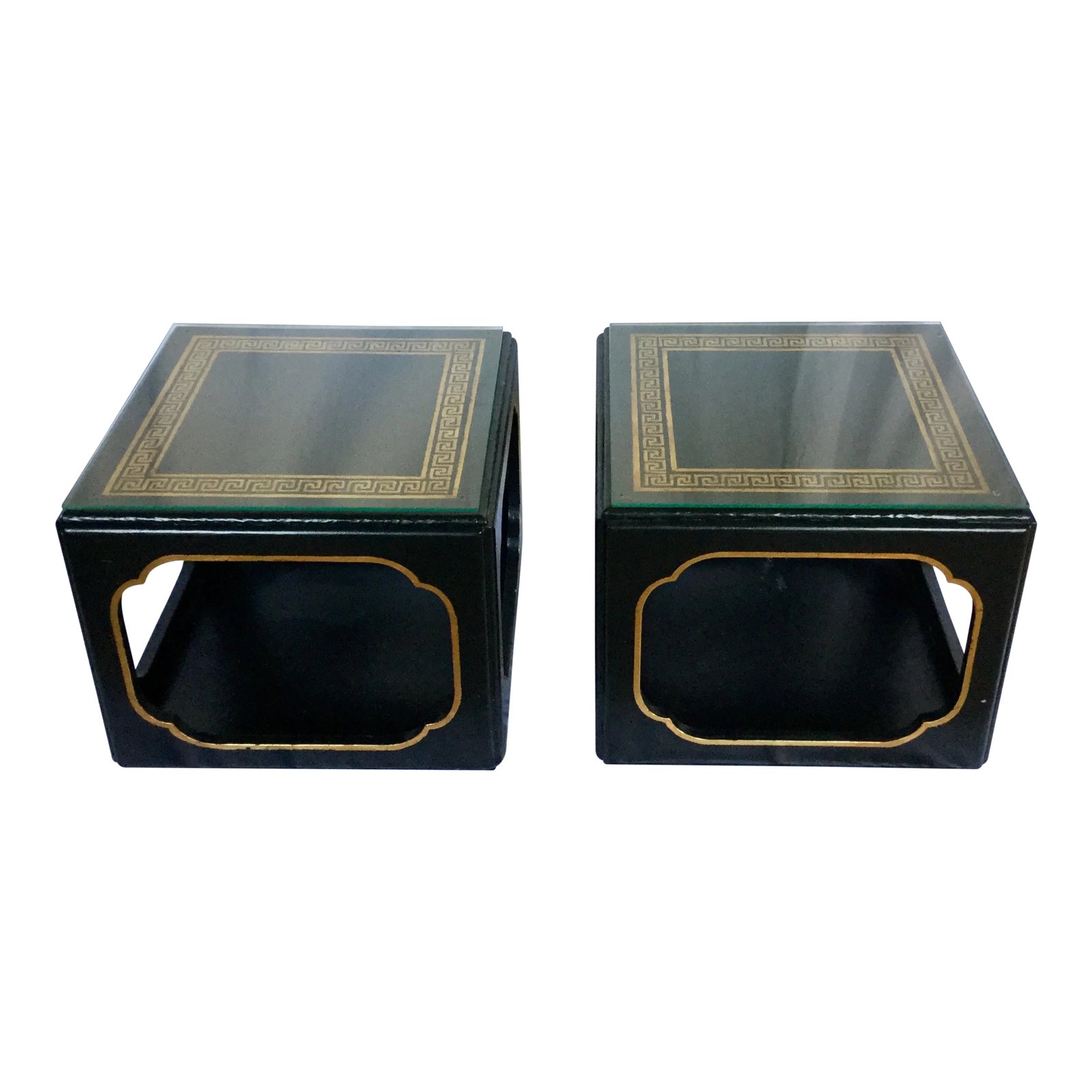 Asian Inspired Side Tables - Set of 2 | Chairish