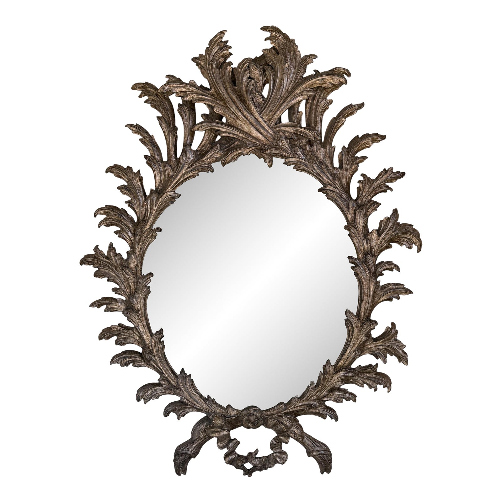 18th C Style George I White Gold Giltwood Mirror | Chairish