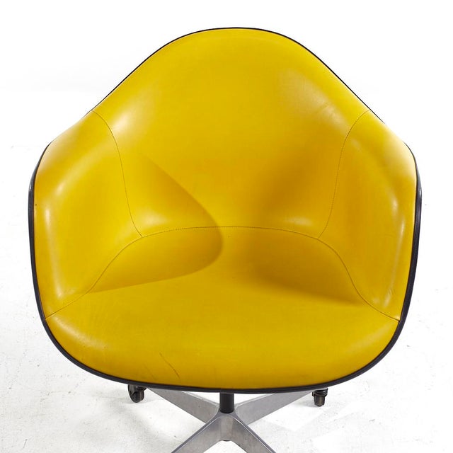 Eames for Herman Miller Mid Century Yellow Padded Fiberglass Swivel ...
