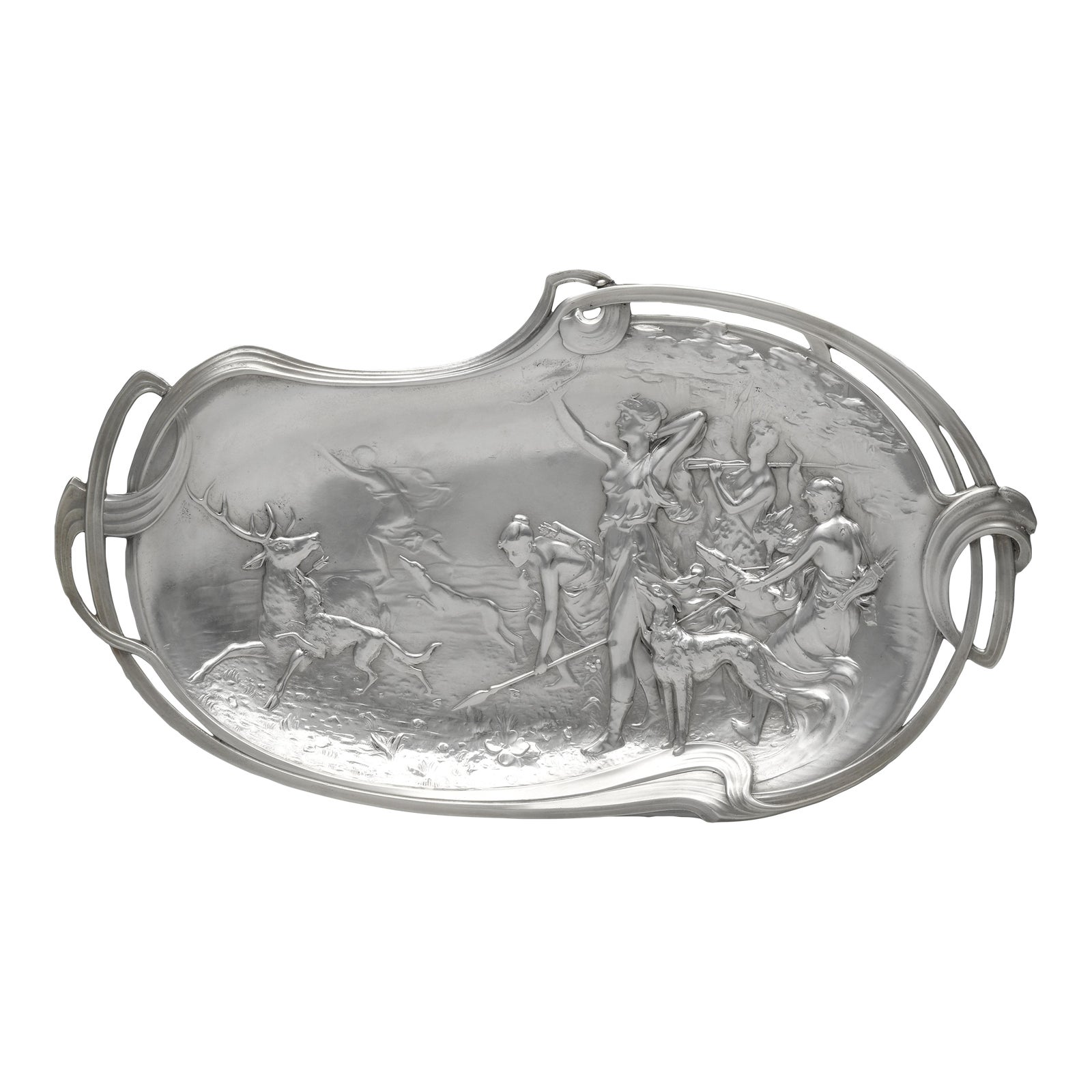 WMF Art Nouveau Silverplate Wall Tray – Diana the Huntress With Stag ...