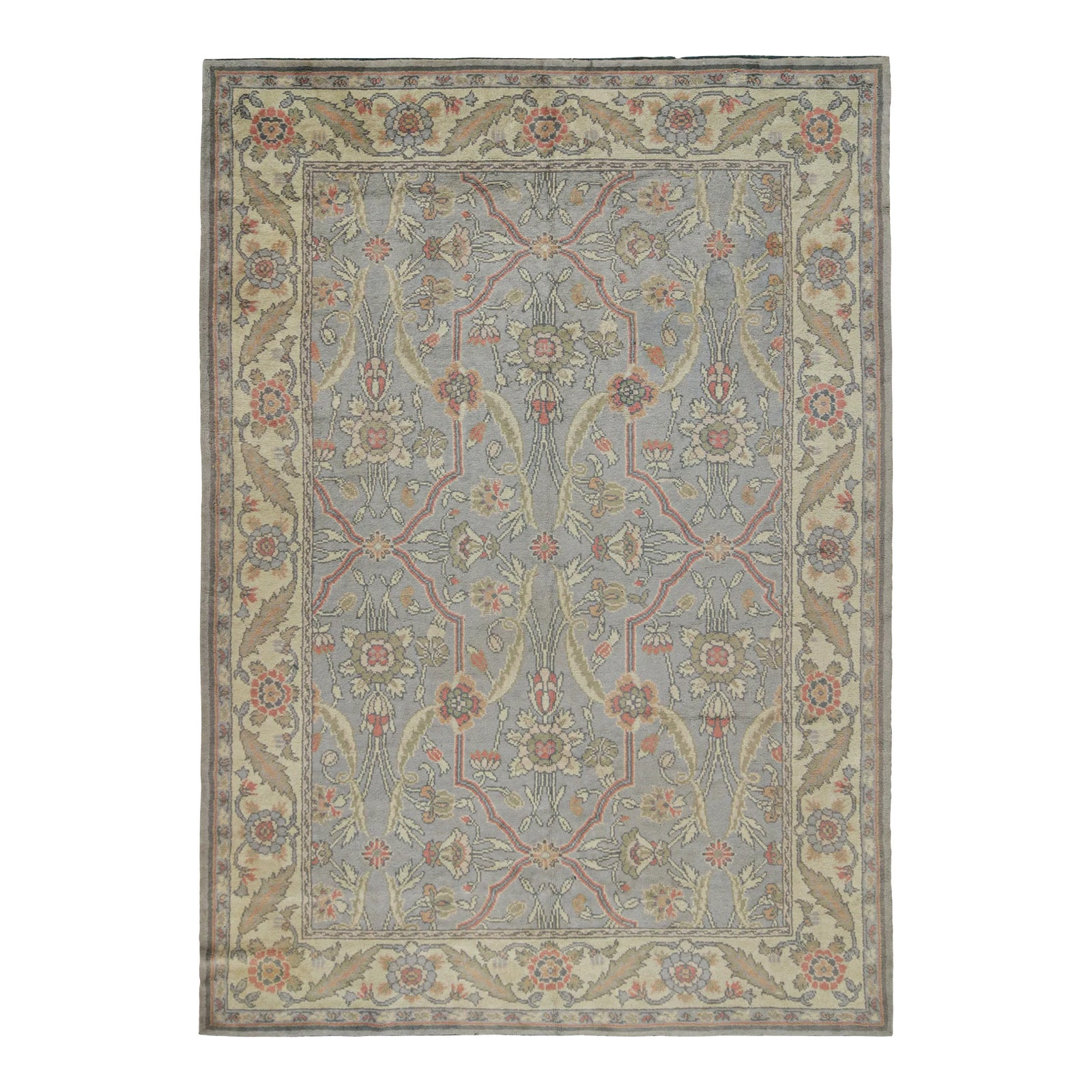 Antique Donegal Arts & Crafts Rug in Blue With Floral Patterns by Rug ...