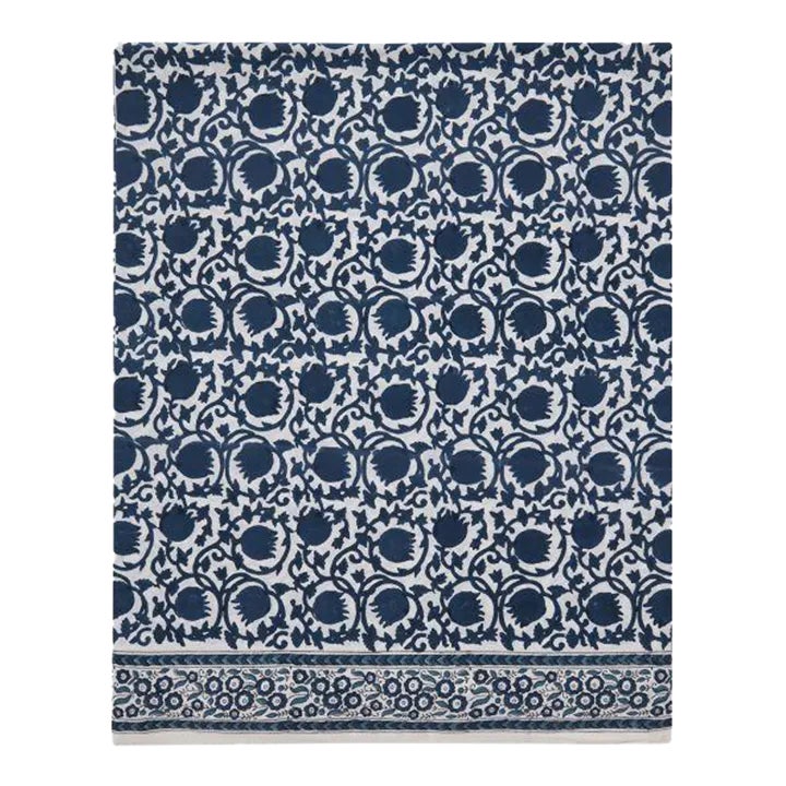 Lotus Queen Blue Fitted Sheet | Chairish