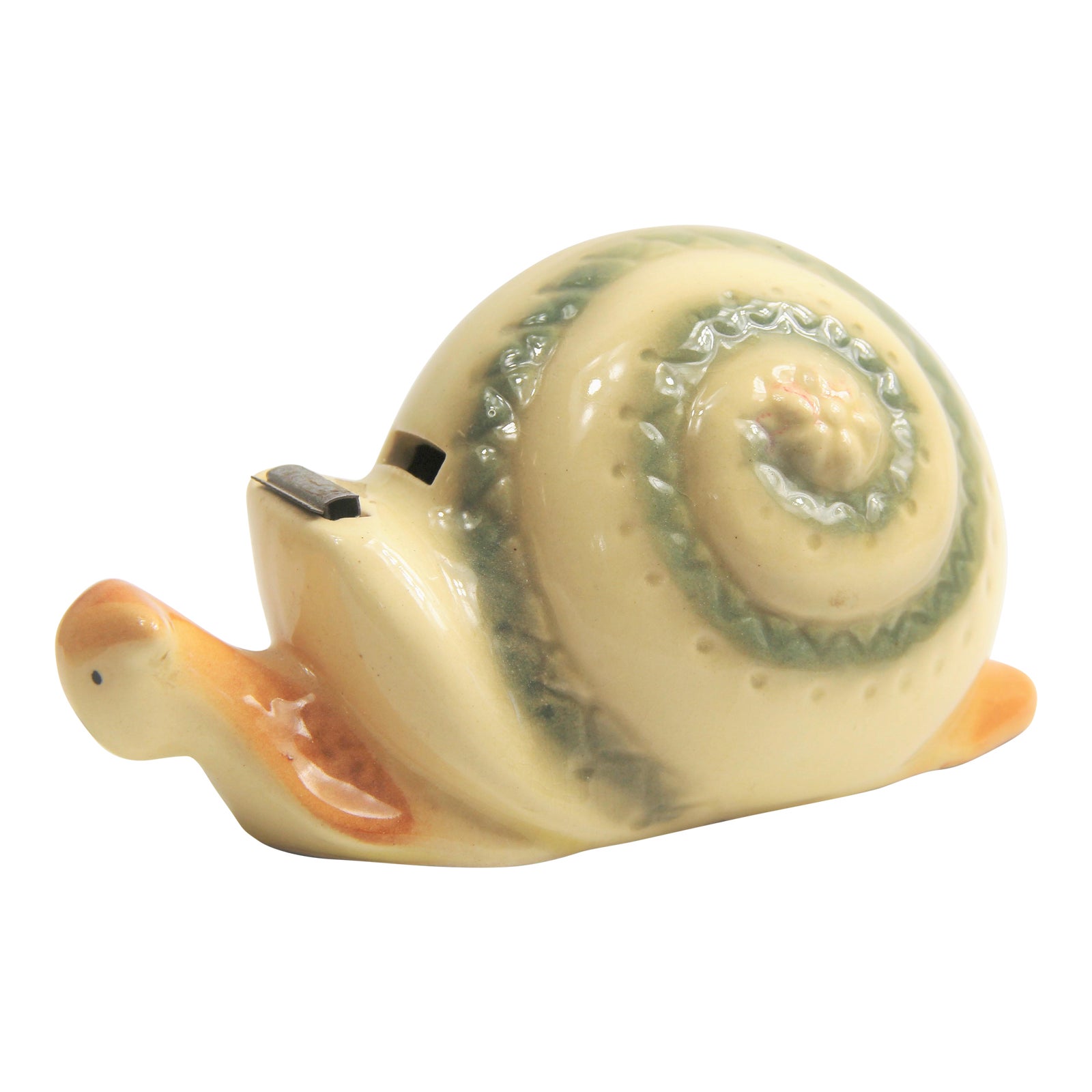 Mid Century Kitschy Ceramic Snail Tape Dispenser | Chairish