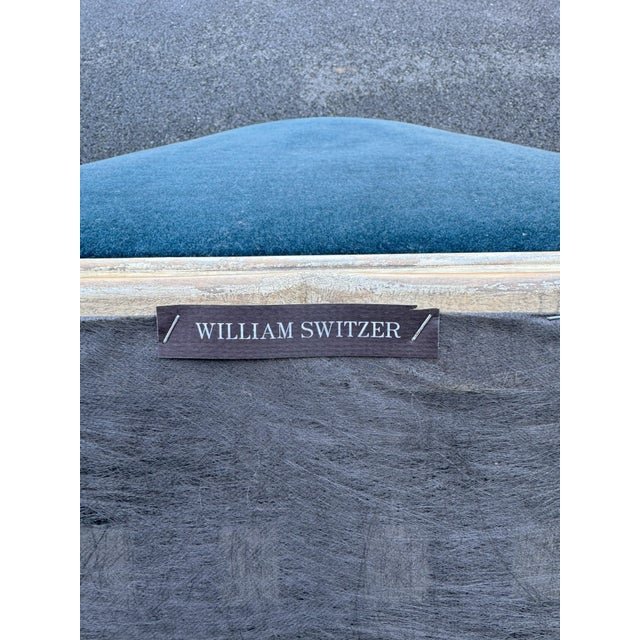 William Switzer Velvet Louis XV Style Country French Wingback Chair ...