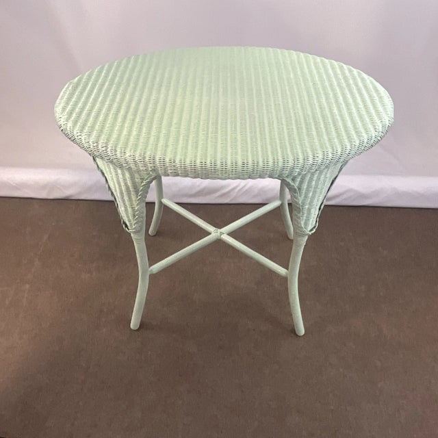 1940s Vintage Boho Chic Coastal Heywood-Wakefield Mint Wicker Oval ...