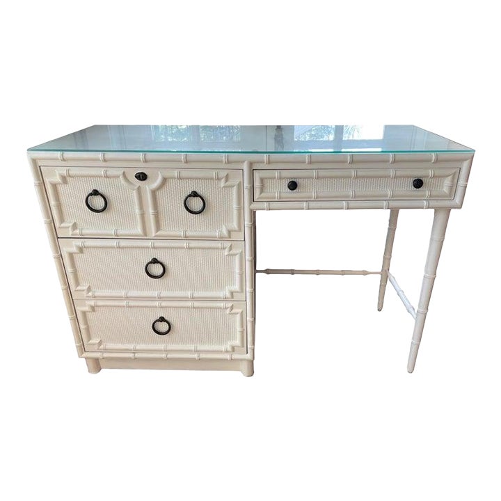 Drexel Kensington Faux Bamboo Desk | Chairish