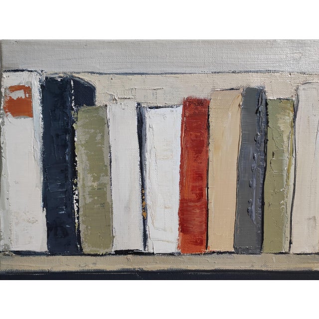 The Art of Books, Abstract Library, Oil on Canvas, Geometric, Modern ...