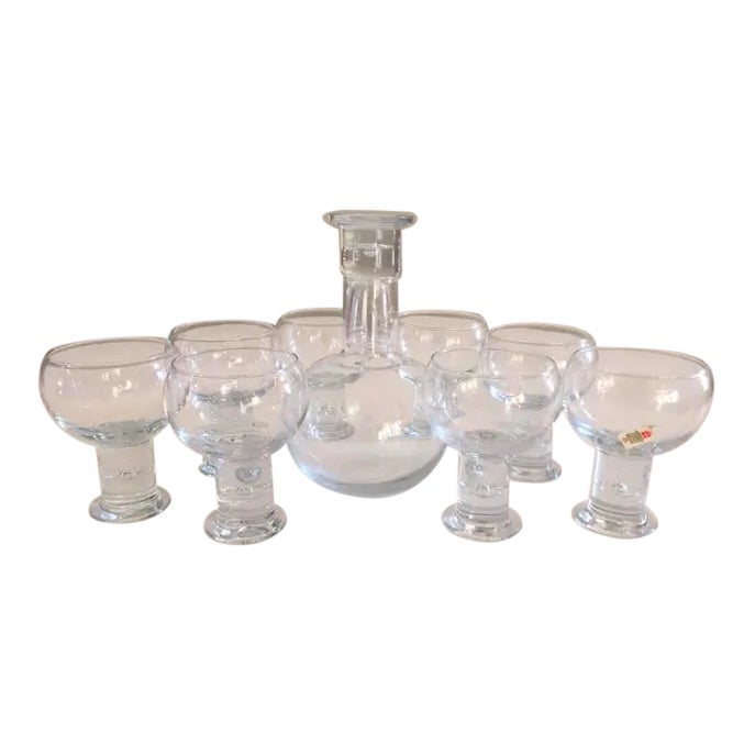 Holmegaard Danish Whisky Glasses & Decanter-Set of 8 | Chairish