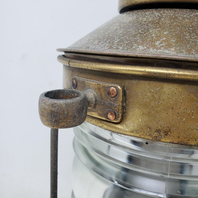 Antique Anchor Nautical Maritime Ship Brass Lantern - Fresnel Style ...