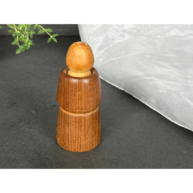 Mid Century Modern Danish Teak Wood Salt Shaker | Chairish