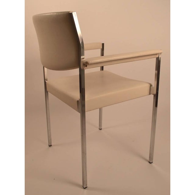 Set of Six John Stuart Chrome and White Dining Chairs | Chairish