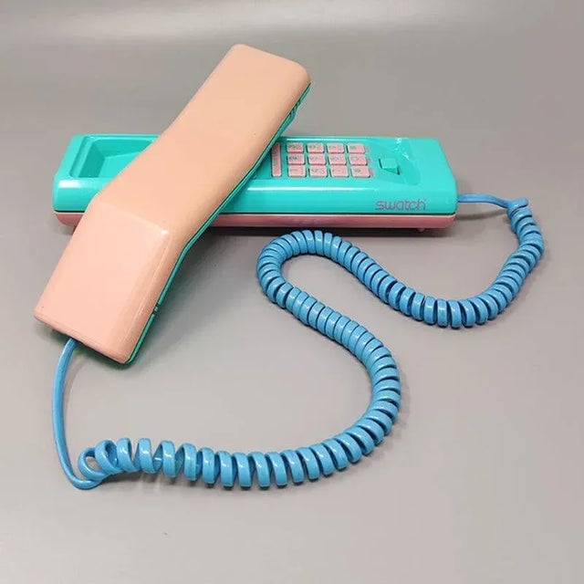 1980s "1st Model" Memphis Style Swatch Twin Phone | Chairish