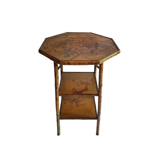 Late 19th Century English Tiger Bamboo Three Tier Octagon Top Table ...