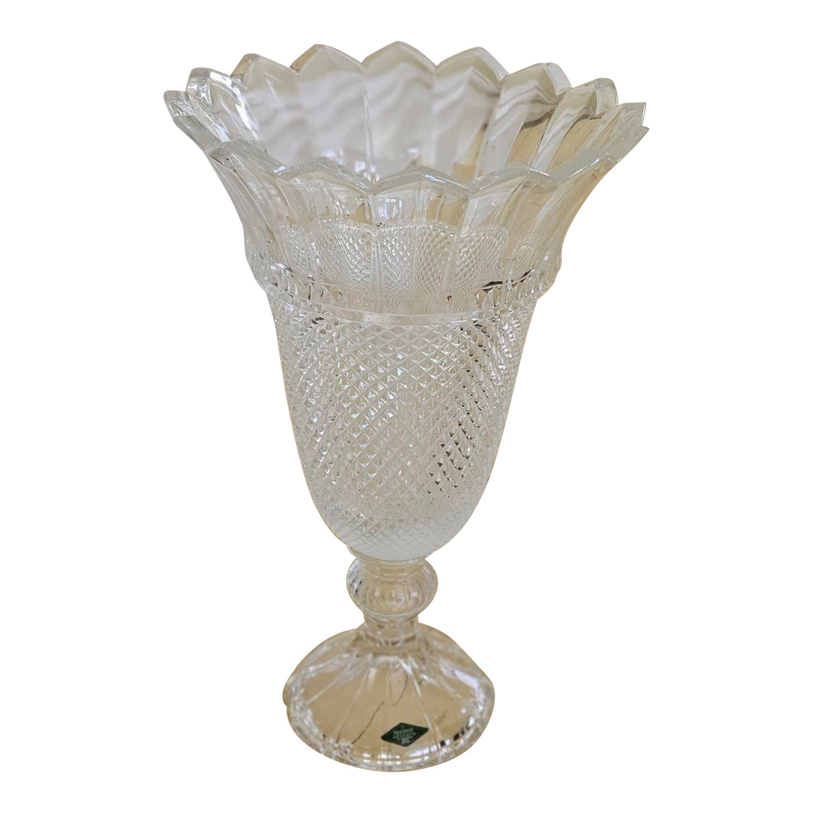 1970s Shannon Crystal Tiara Vase by Godinger of Slovakia | Chairish