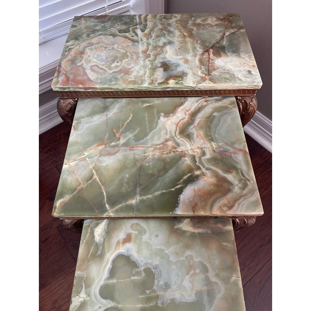 Late 20th Century Onyx Side Tables - Set of 3 | Chairish