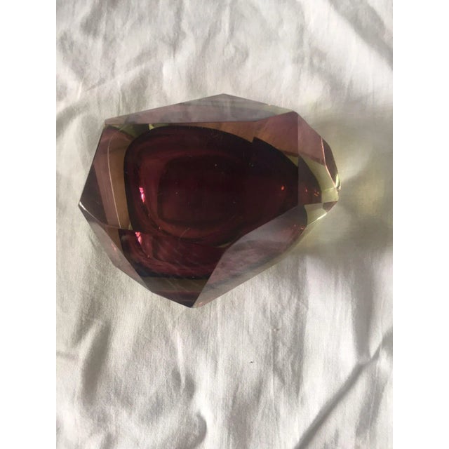 Sommerso Faceted Murano Glass Ashtray in the Style of the Italian ...