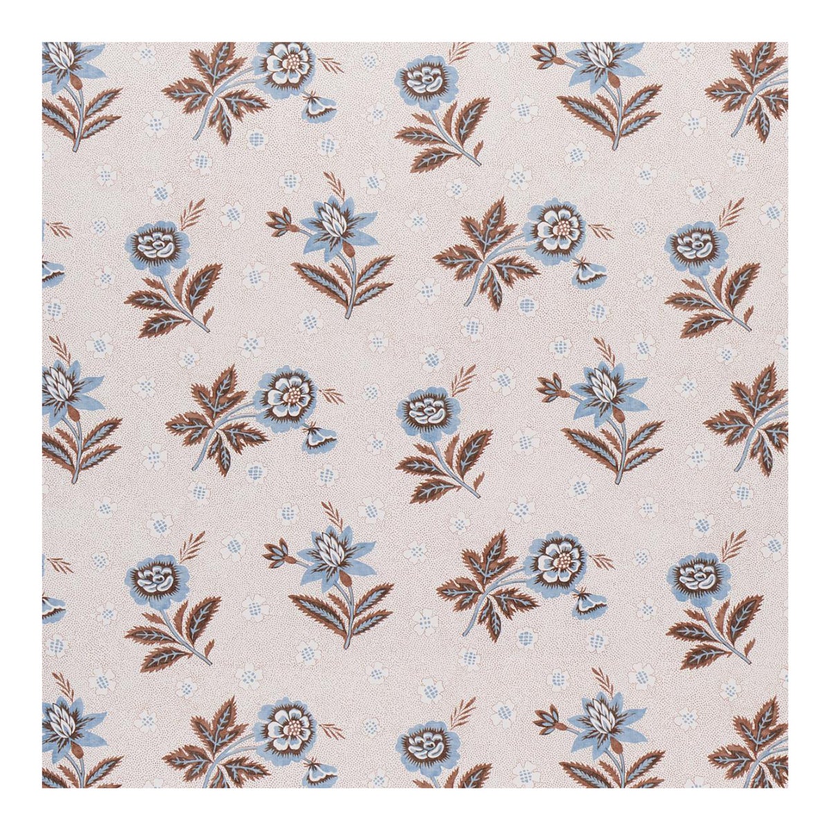 Schumacher Colline Wallpaper in Delft & Sepia | Chairish