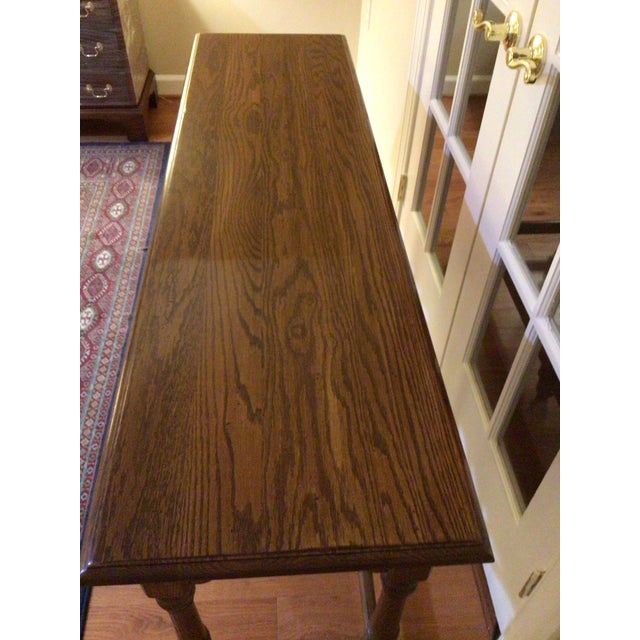 Ethan Allen Oak Console Sofa Table | Chairish