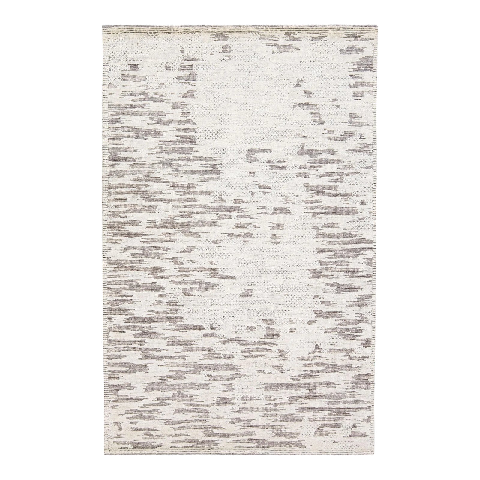 2010s Modern Handmade Abstract Moroccan Style Wool Rug in Beige by ...