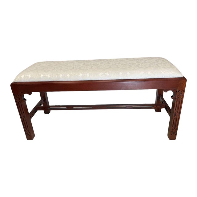 Surrey House Chinese Chippendale Bench | Chairish