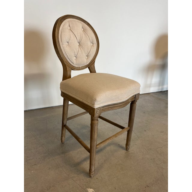 Four Hands Upholstered French Style Counter Stools - Set of 4 | Chairish