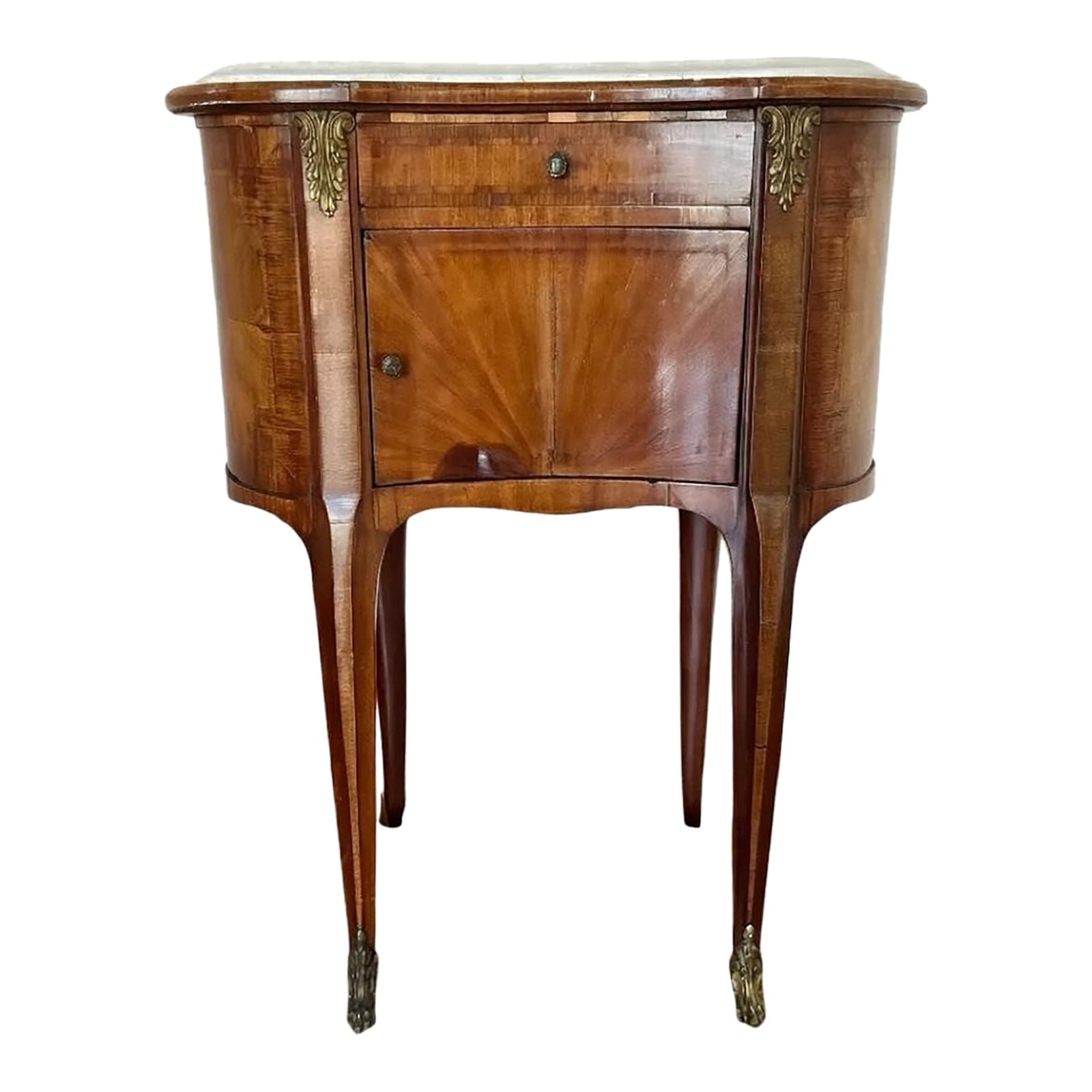 Antique French Louis XVI Style Kidney Shaped Marble Top Salon Table ...