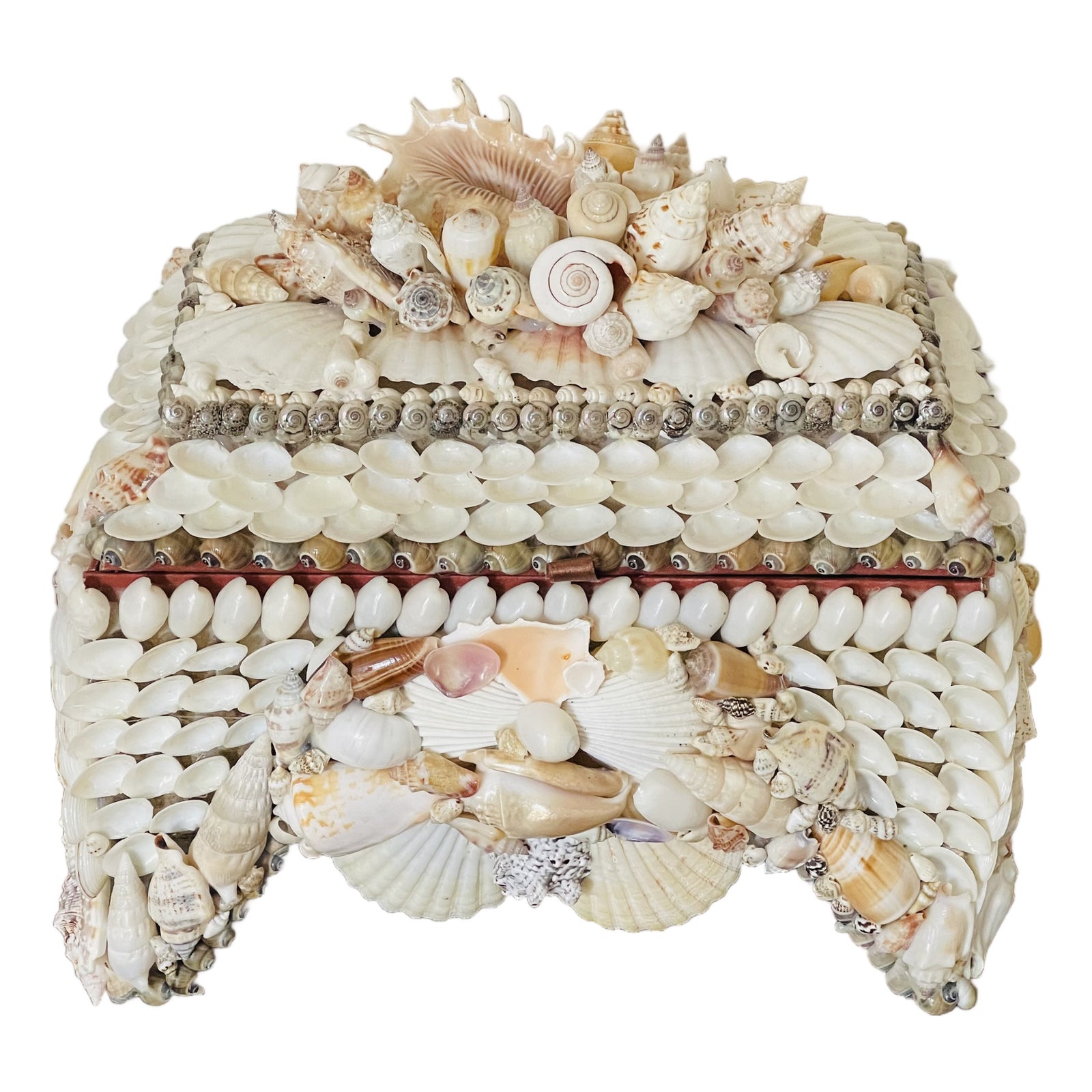 1960s Fabulous Sea Shell Encrusted Maitland Smith Style Treasure Box ...