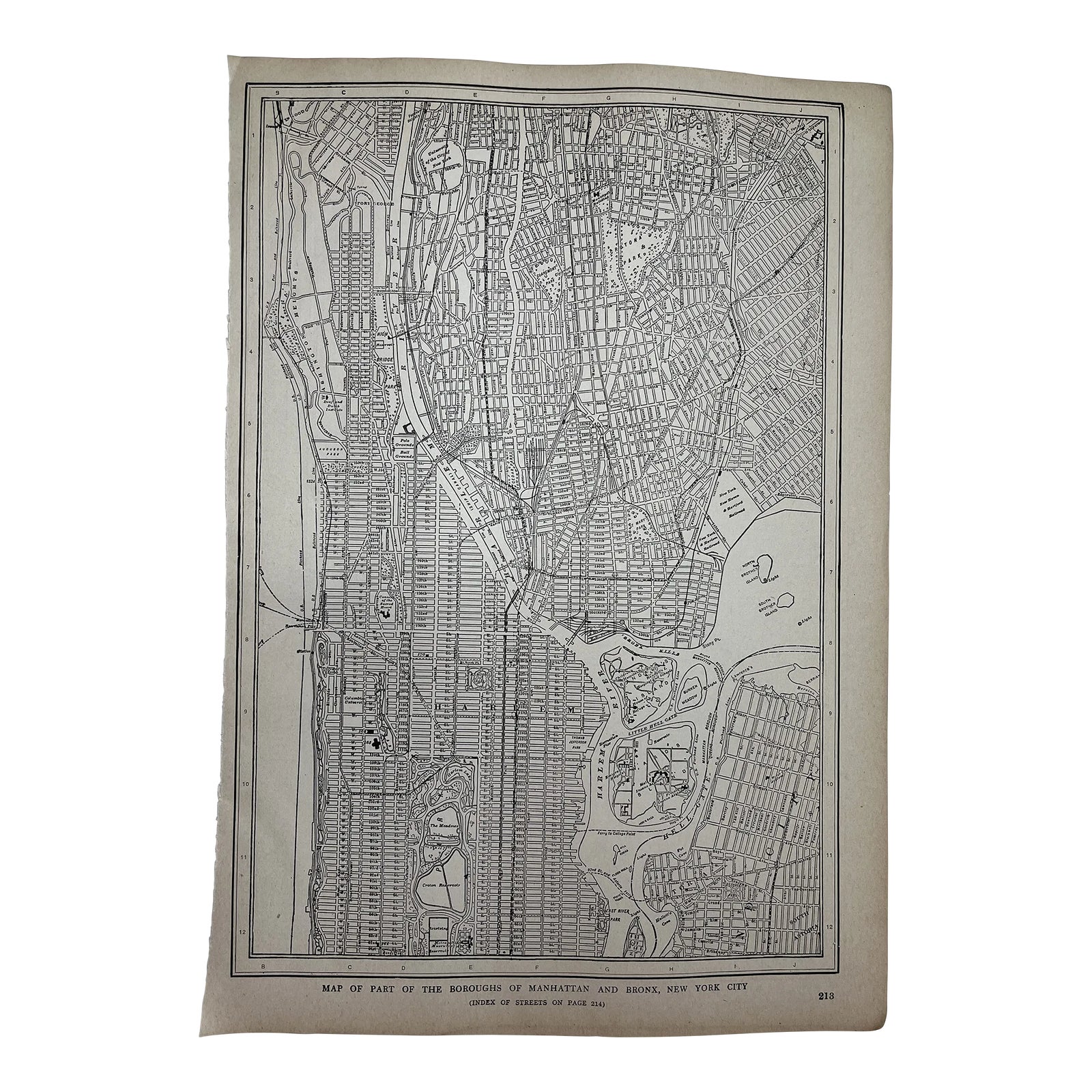 Antique 1920s Manhattan & Bronx New York Map | Chairish