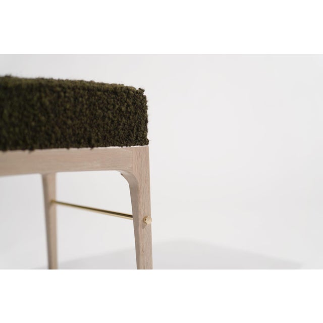 Set of 2 Linear Stools in White Oak Series 18 | Chairish