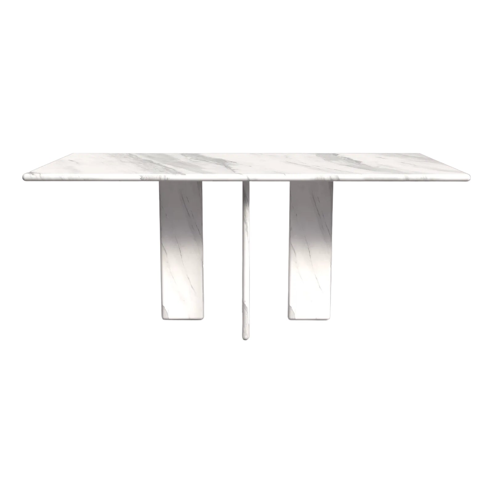 Luna Rectangular Carrara Marble Dining Table 76" | Chairish
