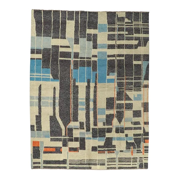 Moroccan Style Rug Inspired by Gunta Stolzl, 10'05 X 13'10 | Chairish