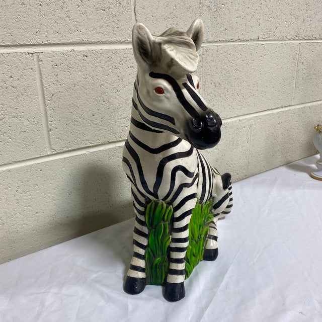 Vintage Hollywood Regency Resin Zebra Sculpture | Chairish