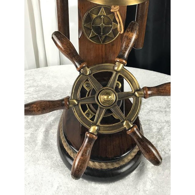 Early 19th Century Nautical Ship's Wheel Lamp With Belaying Pins, Rope ...