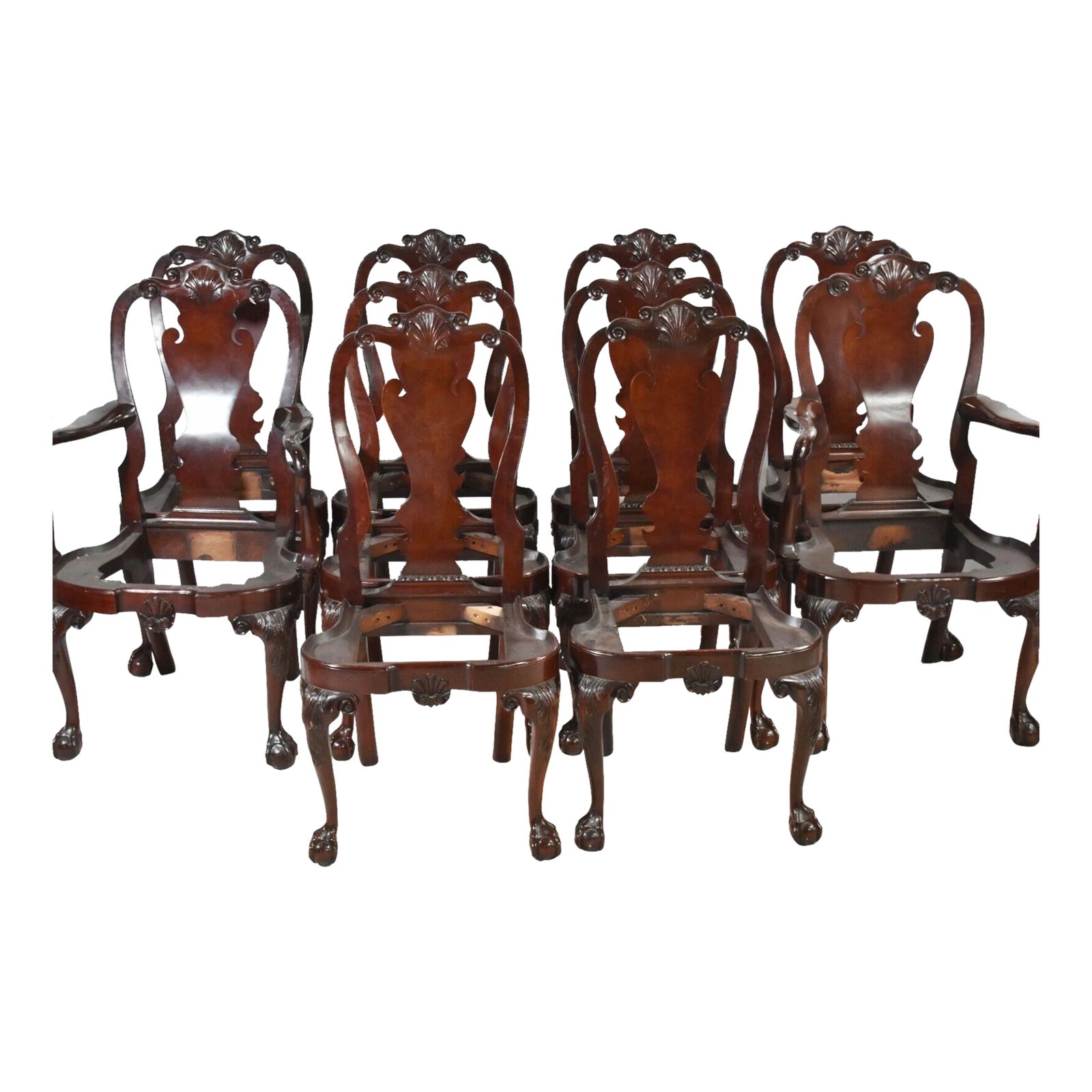 Kindel Winterthur Collection Mahogany Clawfoot Dinning Chairs - Set of ...