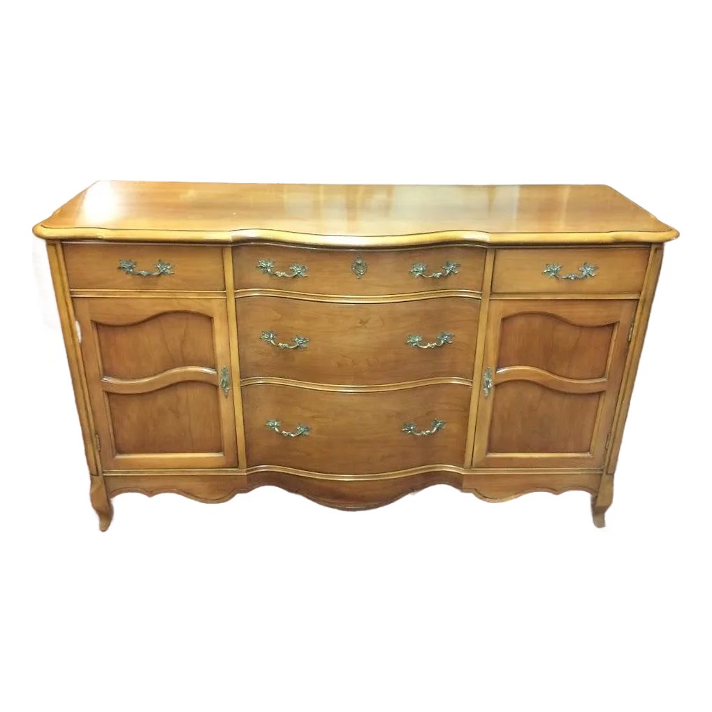 French Provincial Buffet, Cherry French Country Buffet Sideboard | Chairish