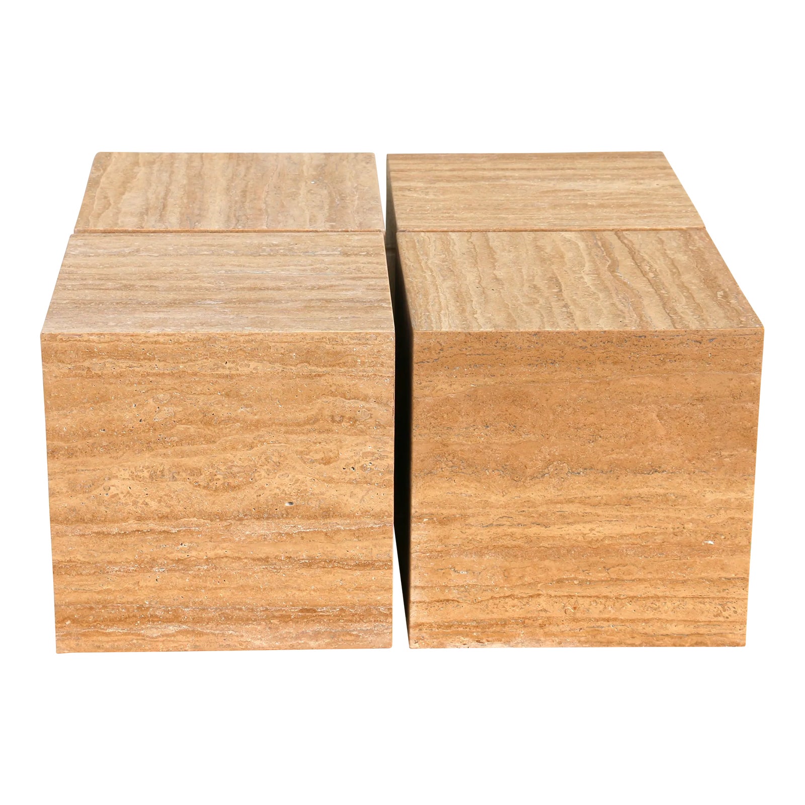 Mid-Century Modern Set of Four Cube Pedestals /Coffee Table | Chairish