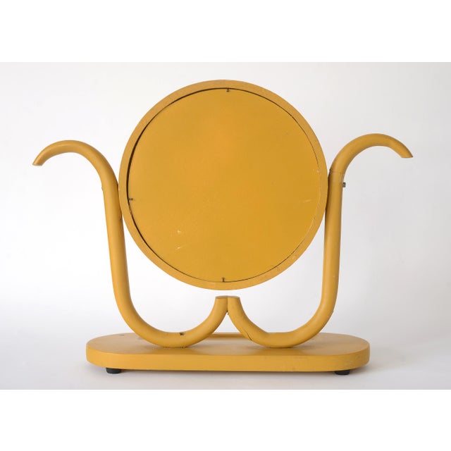 Vintage Italian Yellow Art Deco Boho Wooden Vanity Mirror | Chairish