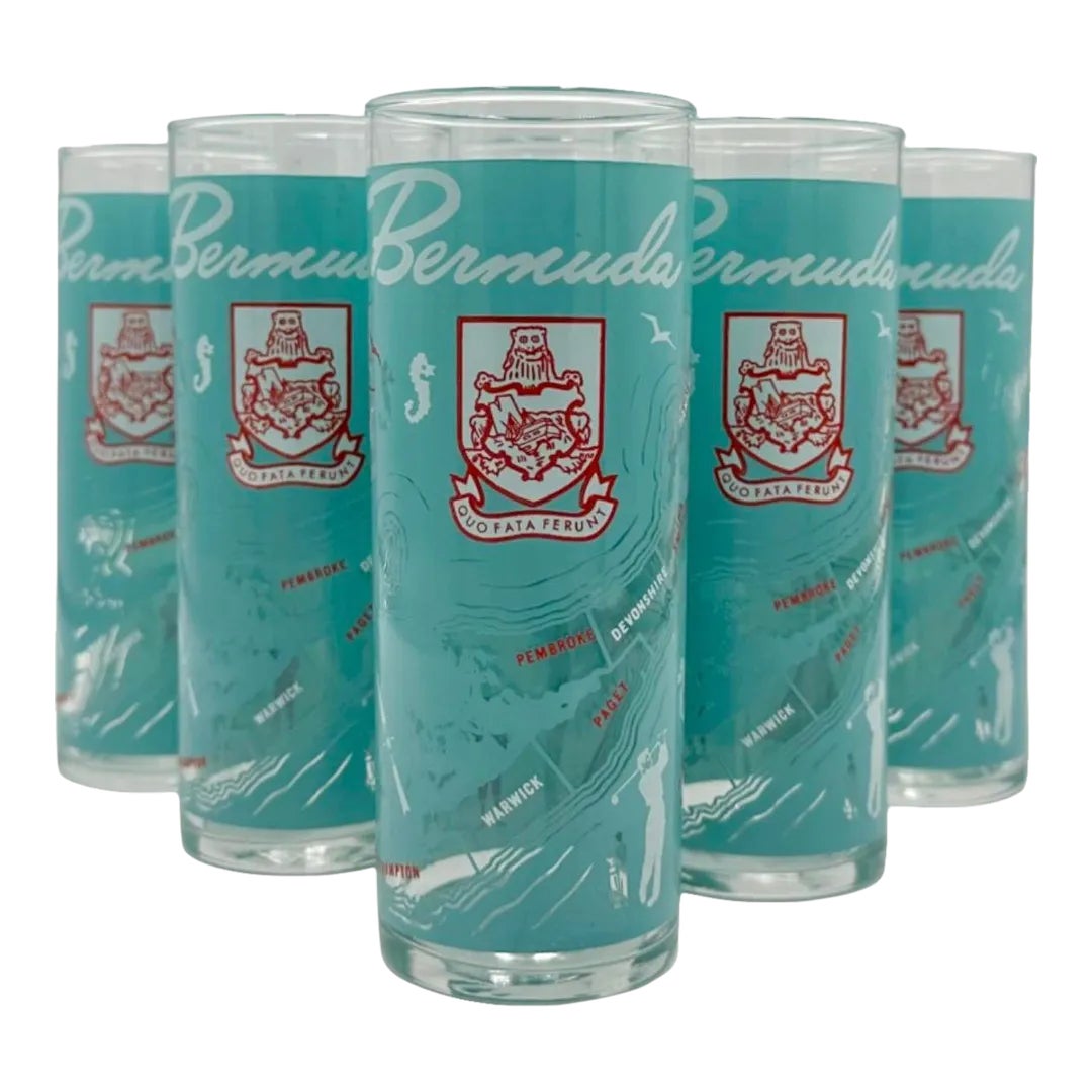 Vintage Bermuda Collins Highball Cocktail Glasses Barware- Set of 6 ...