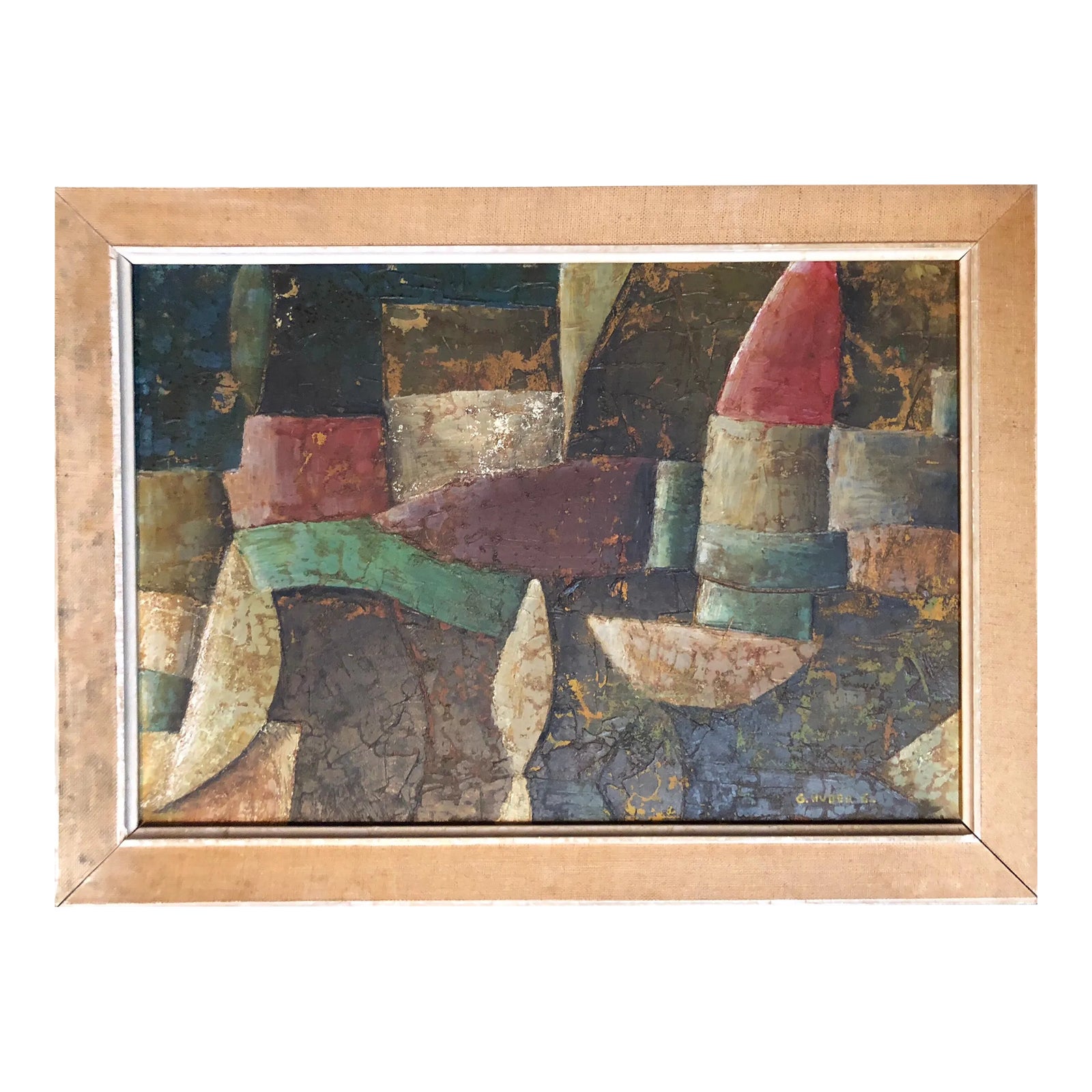 Giovanni Huber, 1960s Italian Futurist Abstract Oil Painting | Chairish