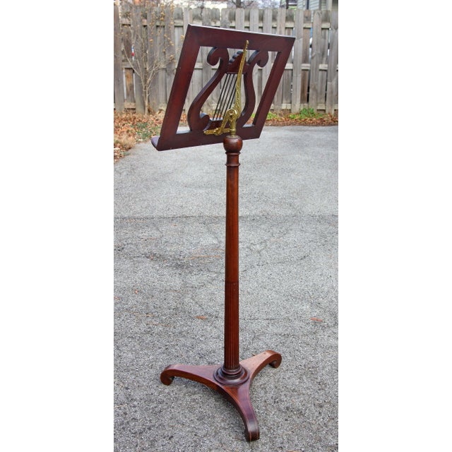 Classical Antique Mahogany and Brass Music Stand Circa 1900 | Chairish
