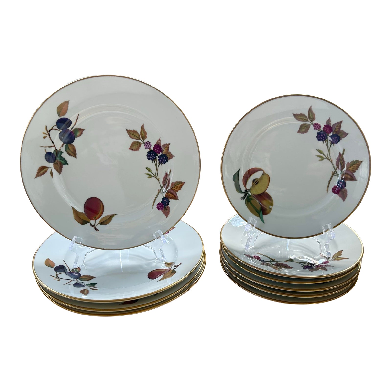 Late 20th Century Royal Worcester Evesham Plates - Set of 10 | Chairish