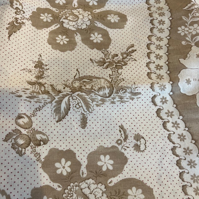 Nicholas Herbert Toile De Lapins Cotton Linen Fabric- 1 3/4 Yards ...