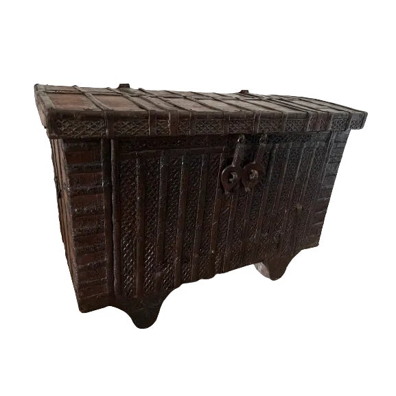 Original and Antique 1900s Indian Trunk / Chest | Chairish