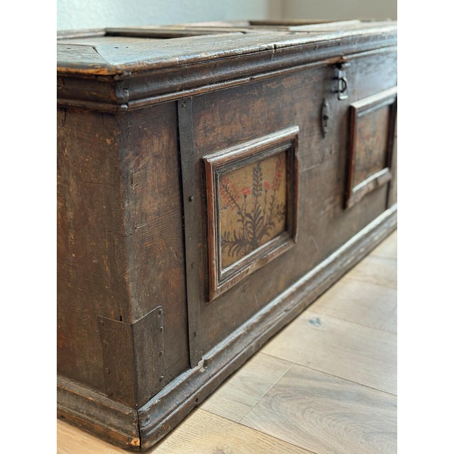 18th Century Antique Hand Painted European Dowry Trunk/Chest | Chairish