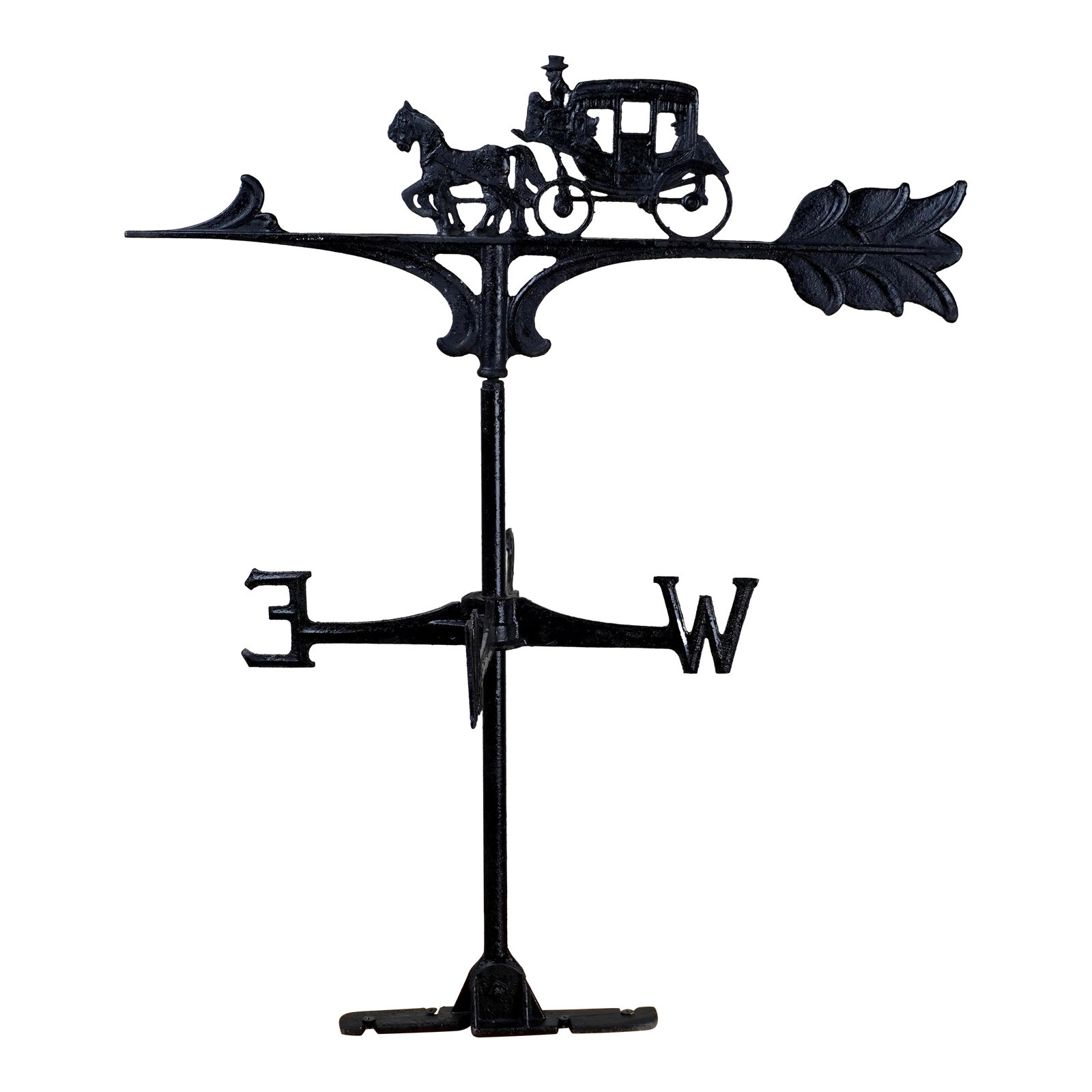 Vintage Cast Metal Horse and Buggy Weathervane on Oak Base | Chairish