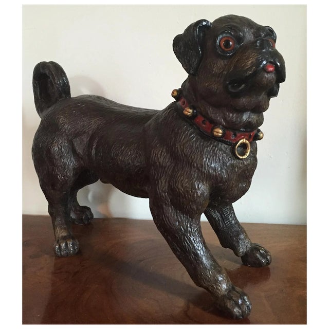 Large Antique 19th Century Austrian Terra Cotta Pug Dog or English ...