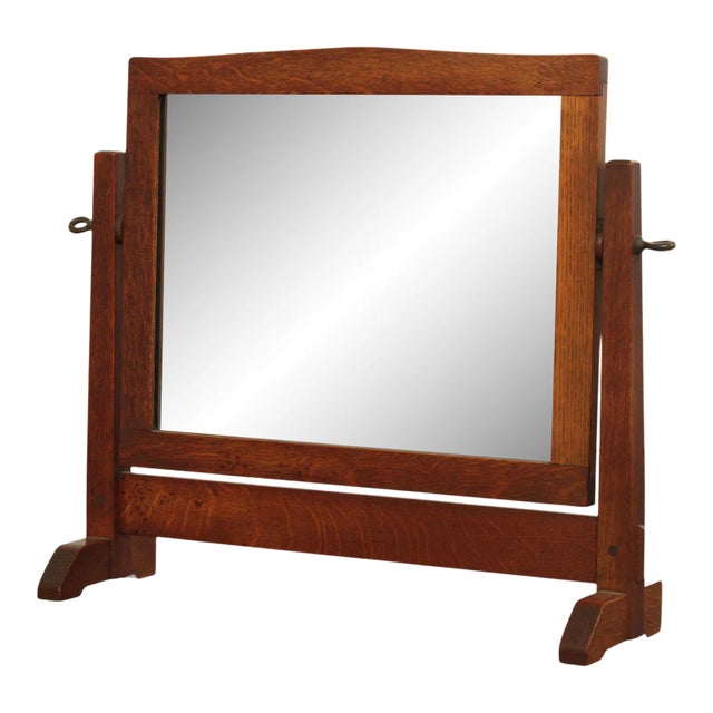 Gustav Stickley Antique Mission Oak Shaving Mirror | Chairish